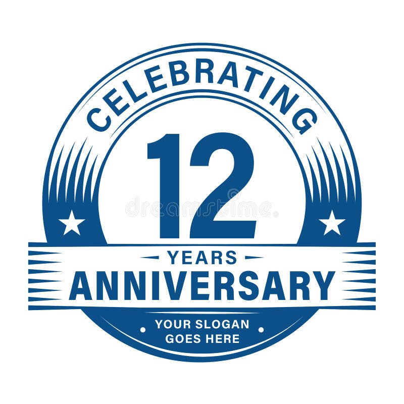 12 Years Anniversary Celebration Design Template. 12th Logo Vector ...