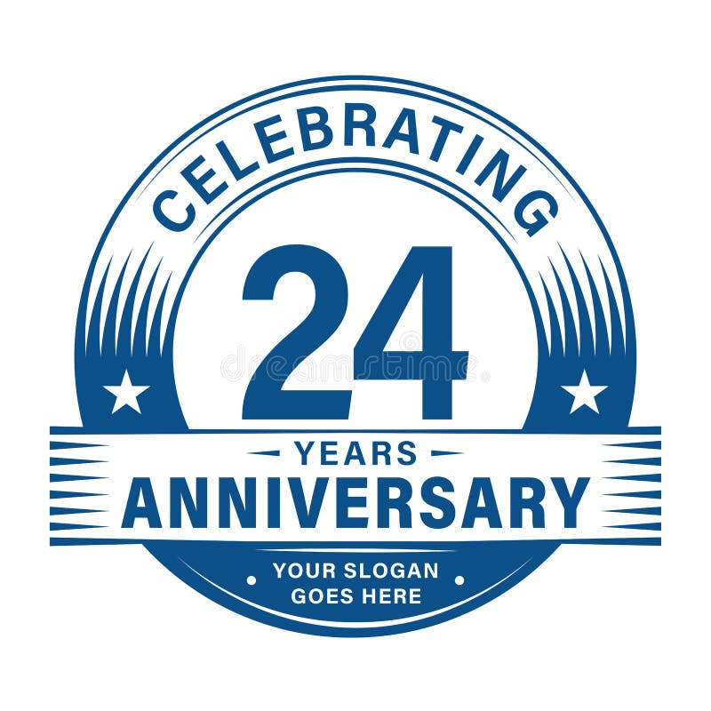 24 Years Anniversary Celebration Design Template. 24th Logo Vector ...