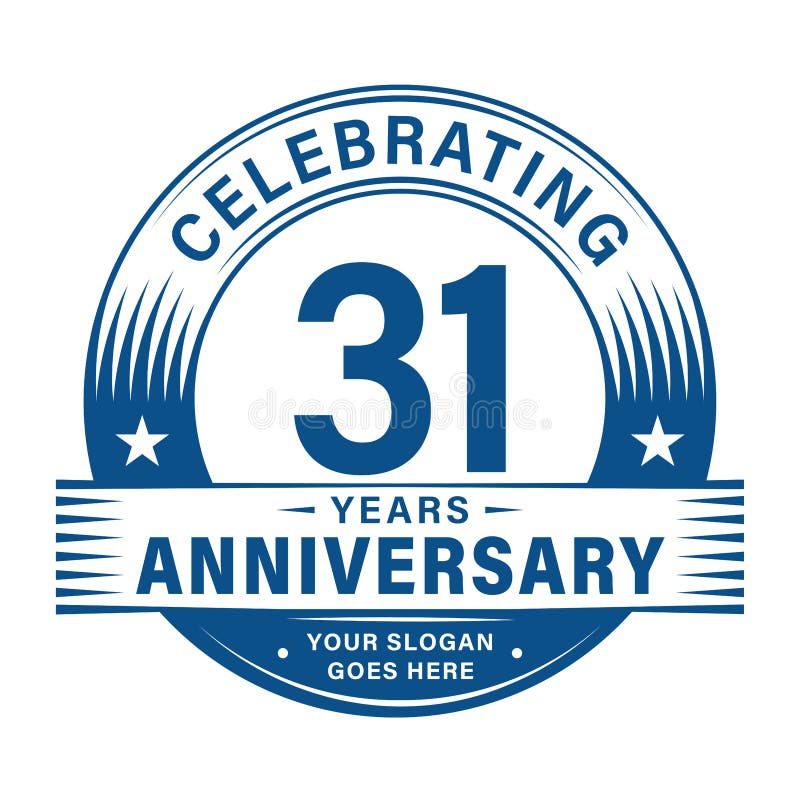 31 Years Anniversary Celebration Design Template. 31st Logo Vector ...