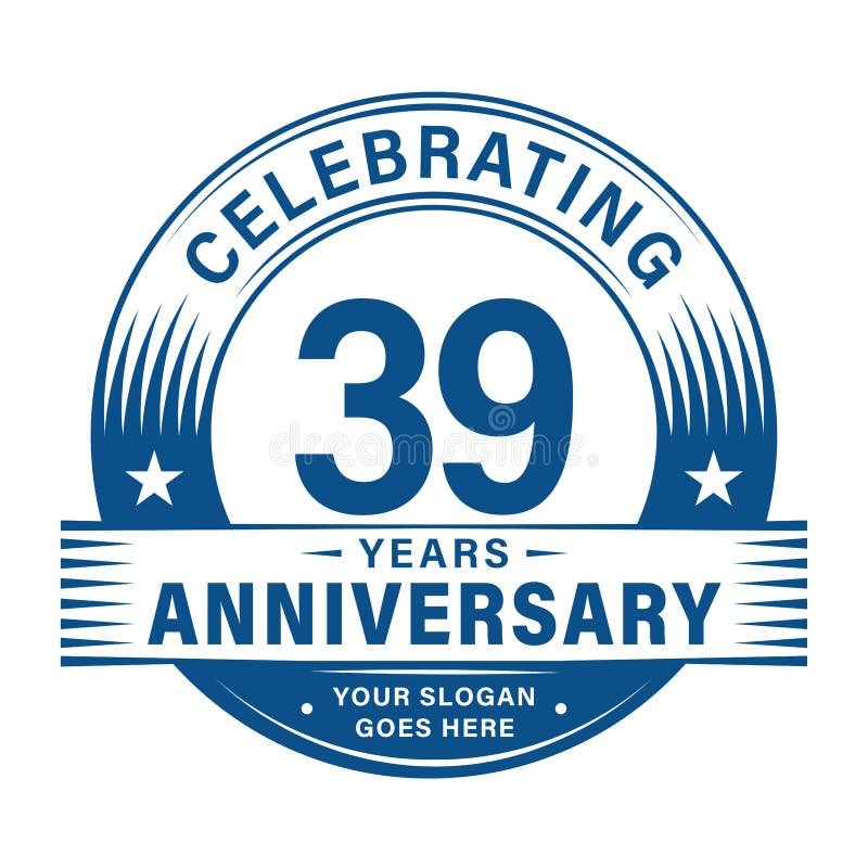39 Years Anniversary Celebration Design Template. 39th Logo Vector ...
