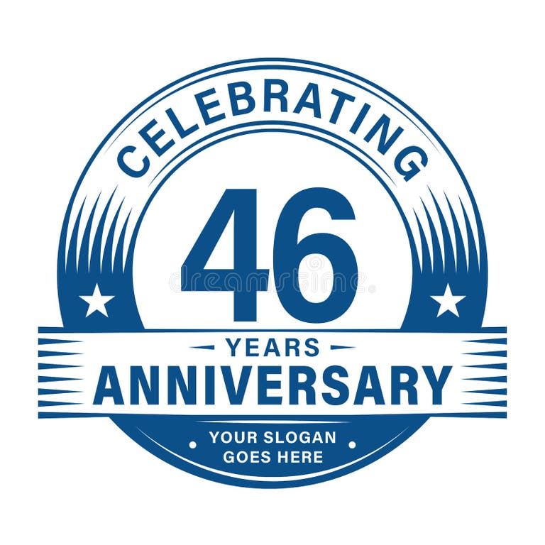 46 Years Anniversary Celebration Design Template. 46th Logo Vector ...
