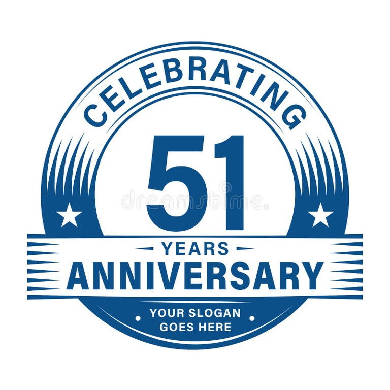 51 Years Anniversary Celebration Design Template. 51st Logo Vector ...
