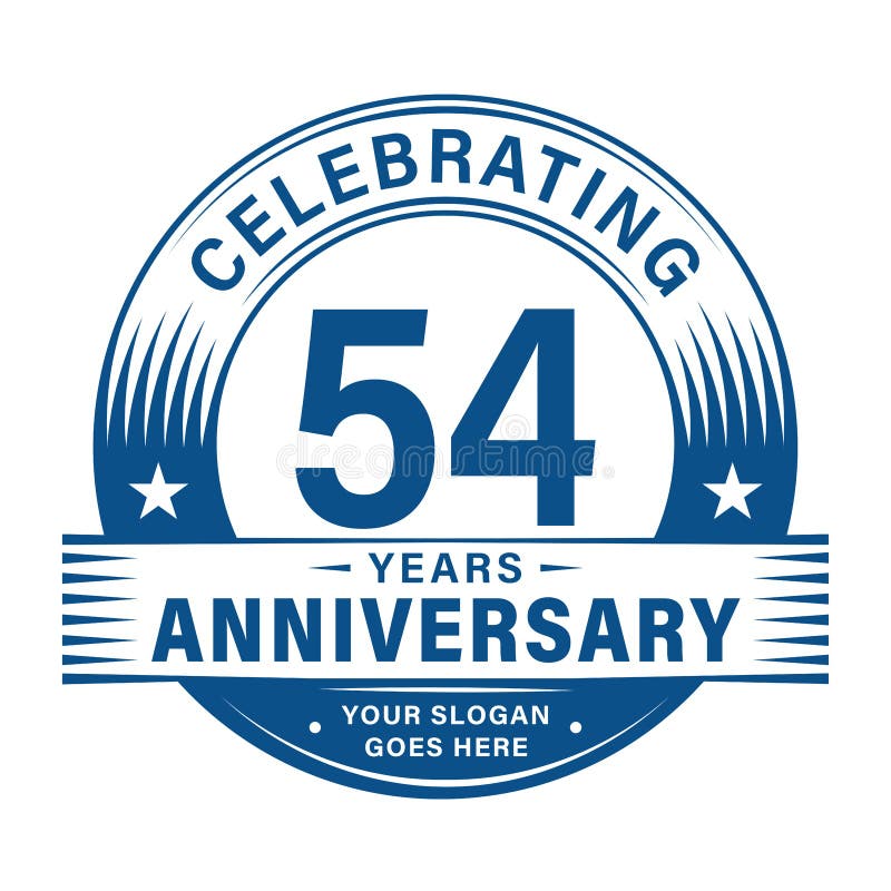 54 Years Anniversary Celebration Design Template. 54th Logo Vector ...