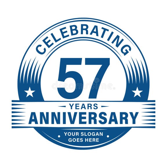 57 Years Anniversary Celebration Design Template. 57th Logo Vector ...