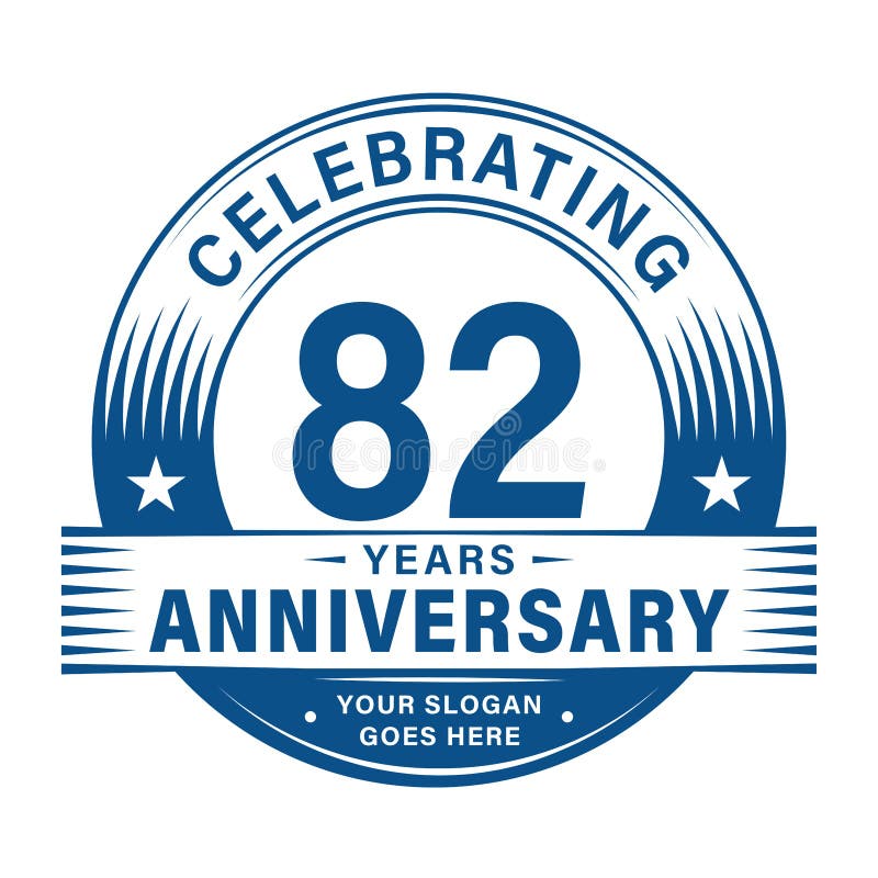 82 Years Anniversary Celebration Design Template. 82nd Logo Vector ...