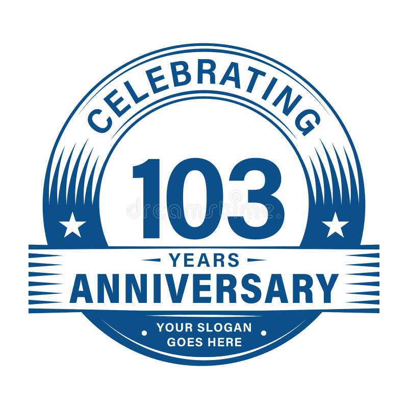 103 Years Anniversary Celebration Design Template. 103rd Logo Vector ...