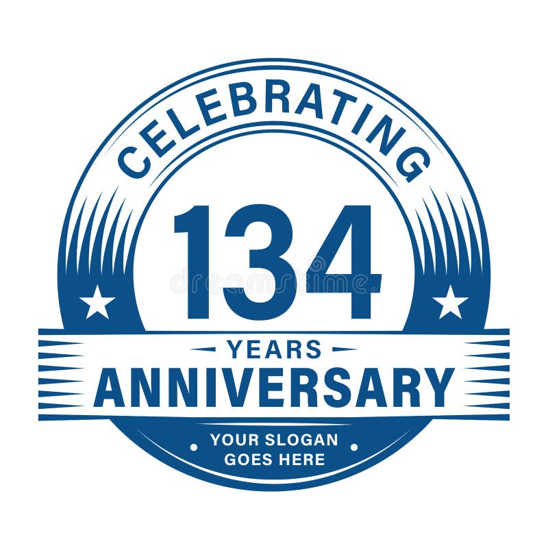 134 Years Anniversary Celebration Design Template. 134th Logo Vector ...