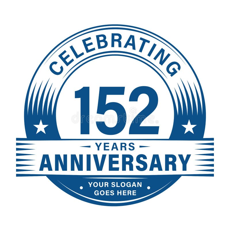 152 Years Anniversary Celebration Design Template. 152nd Logo Vector ...