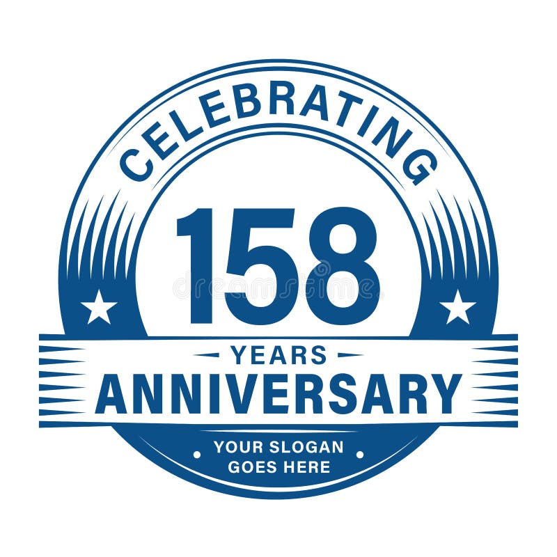 158 Years Anniversary Celebration Design Template. 158th Logo Vector ...
