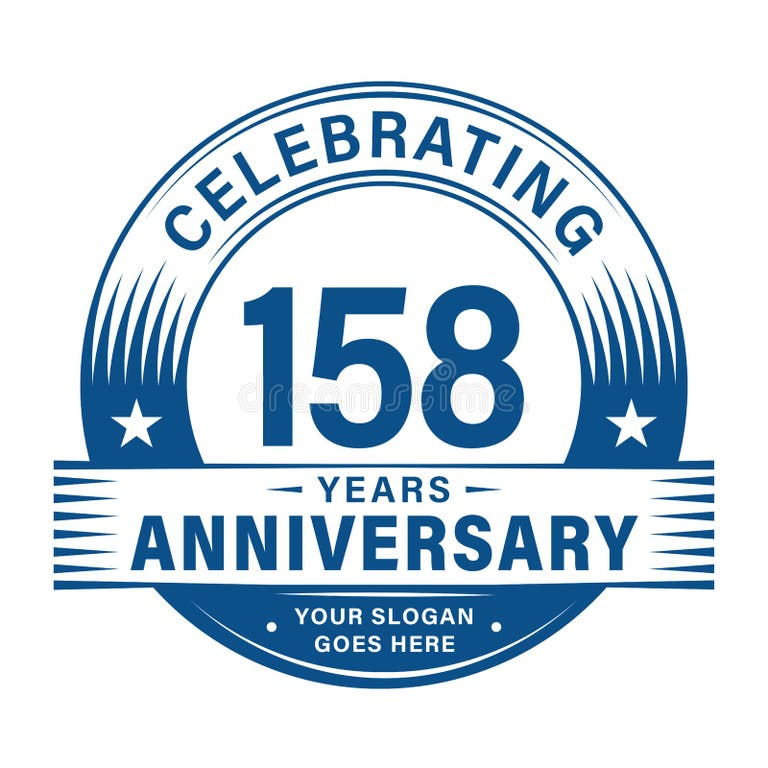 158 Years Anniversary Celebration Design Template. 158th Logo Vector ...