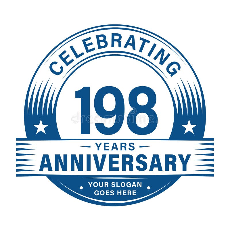 198 Years Anniversary Celebration Design Template. 198th Logo Vector ...