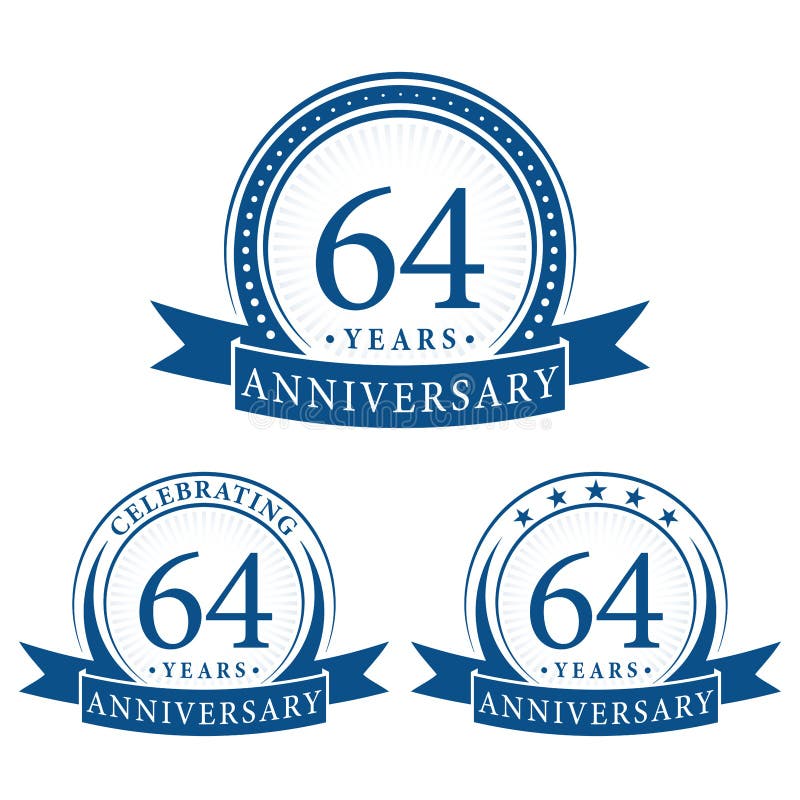 64 Years Anniversary Celebration Logotype. 64th Anniversary Logo ...