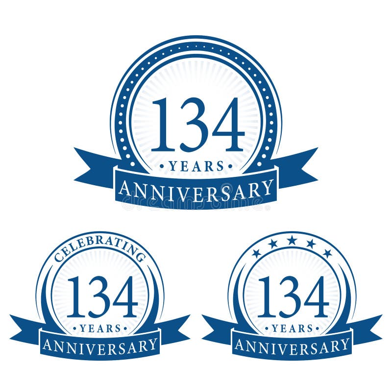 134 Years Anniversary Celebration Logotype. 134th Anniversary Logo ...