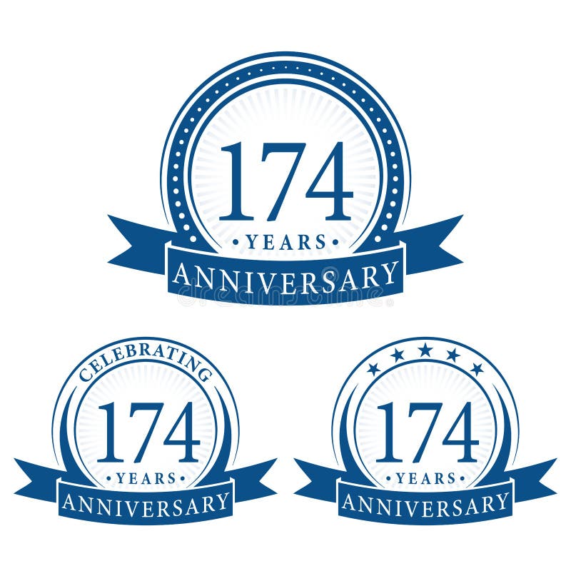174 Years Anniversary Celebration Logotype. 174th Anniversary Logo ...