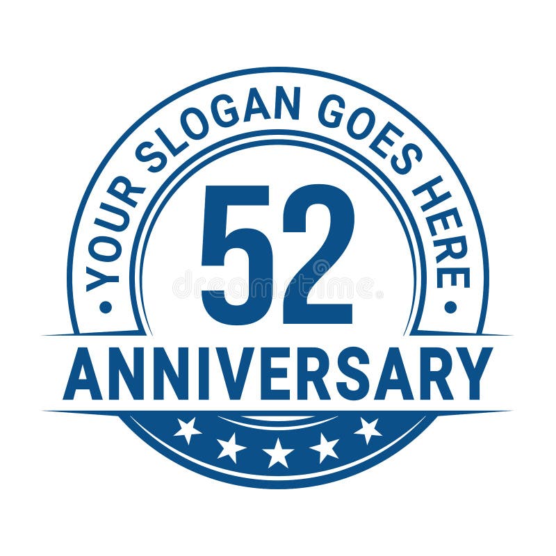 52 Years Anniversary. 52nd Anniversary Logo Design Template. Vector and ...