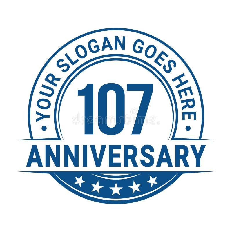 107 Years Anniversary. 107th Anniversary Logo Design Template. Vector ...