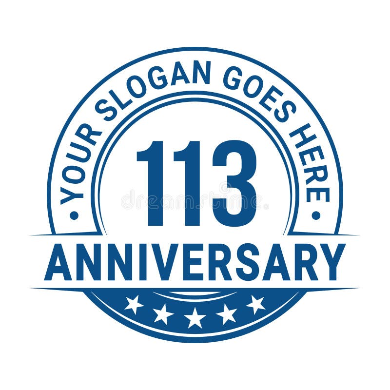 113 Years Anniversary. 113th Anniversary Logo Design Template. Vector ...