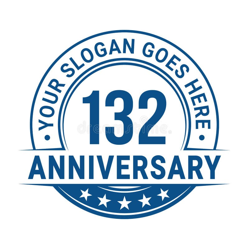 132 Years Anniversary. 132nd Anniversary Logo Design Template. Vector ...