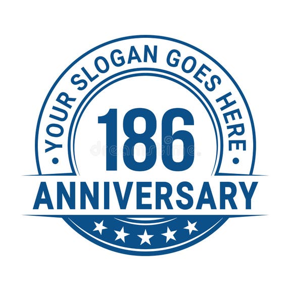 186 Years Anniversary. 186th Anniversary Logo Design Template. Vector ...