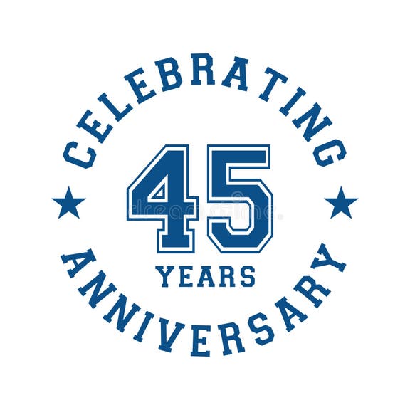 45 Years Anniversary Celebration Design Template. 45th Vector and ...