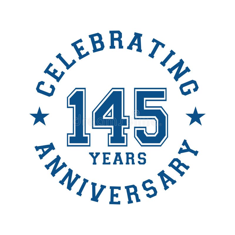 145 Years Anniversary Celebration Design Template. 145th Vector and ...
