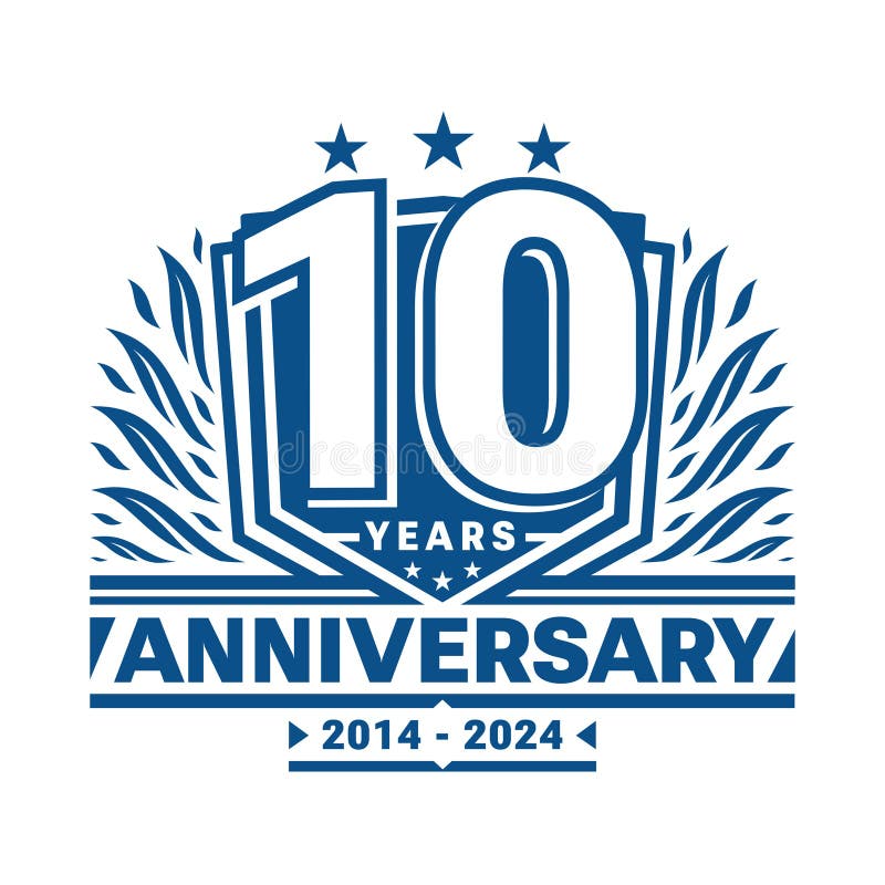 10 Years Anniversary Celebration Shield Design Template. 10th ...
