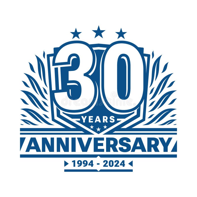 30 Years Anniversary Celebration Shield Design Template. 30th ...