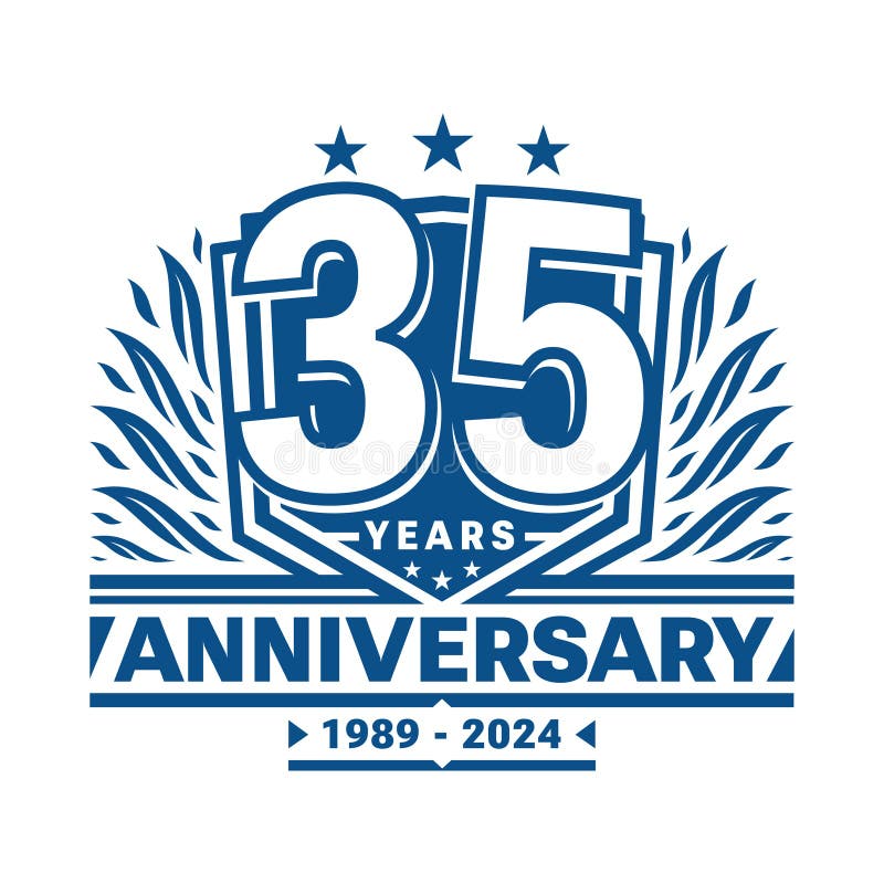 35 Years Anniversary Celebration Shield Design Template. 35h ...