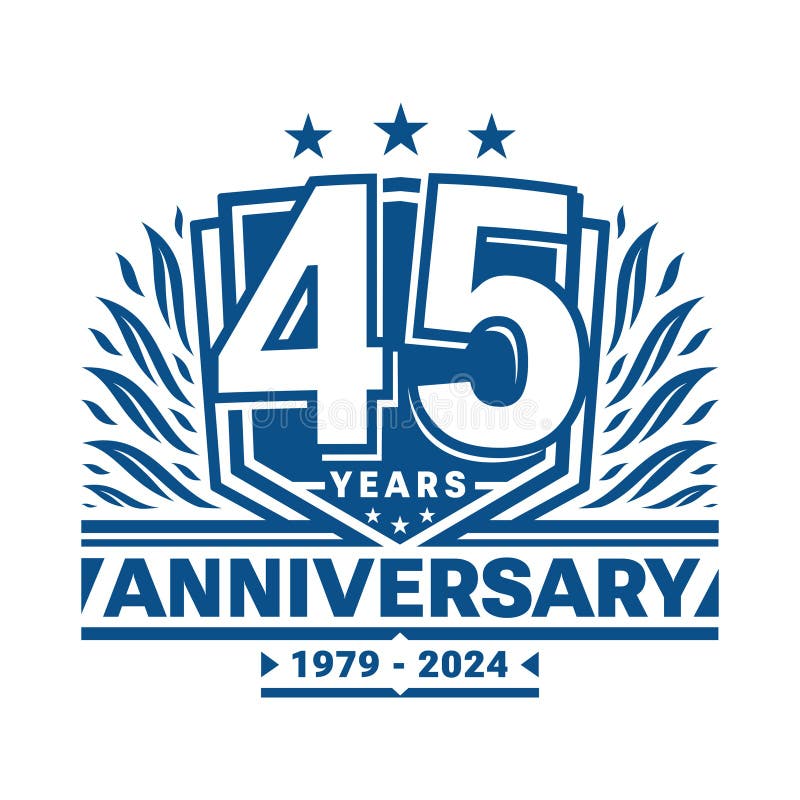 45 Years Anniversary Celebration Shield Design Template. 45th ...