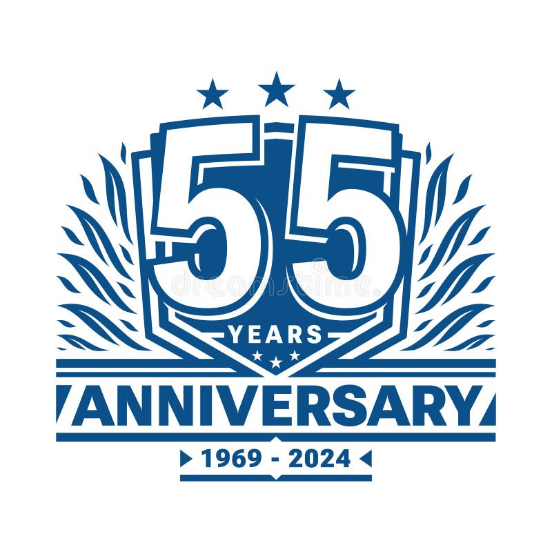 55 Years Anniversary Celebration Shield Design Template. 55th ...