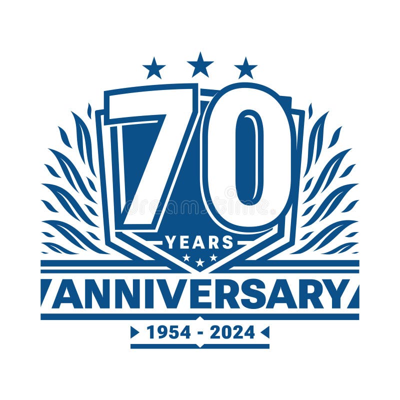 70 Years Anniversary Celebration Shield Design Template. 70th ...