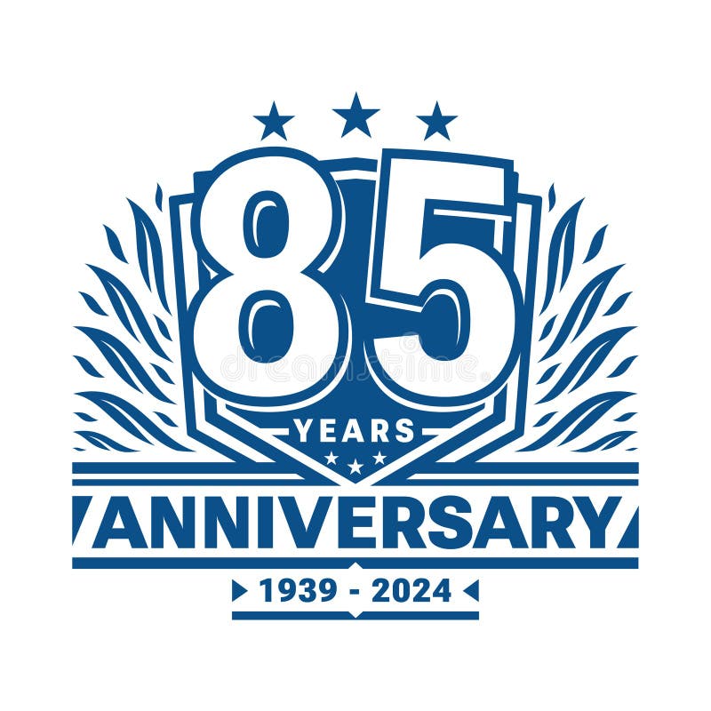 85 Years Anniversary Celebration Shield Design Template. 85th ...