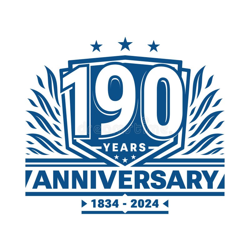 190 Years Anniversary Celebration Shield Design Template. 190th ...