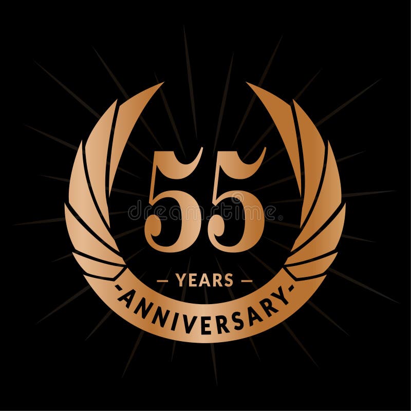 55 Years Anniversary Design Template. Elegant Anniversary Logo Design ...