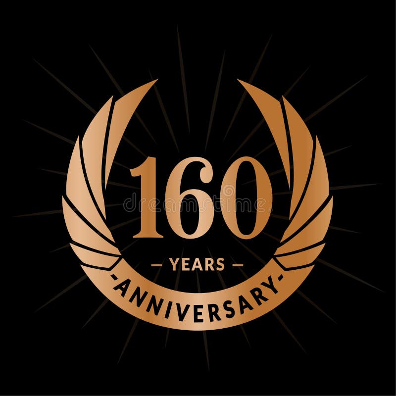 160 Years Anniversary Design Template. Elegant Anniversary Logo Design ...