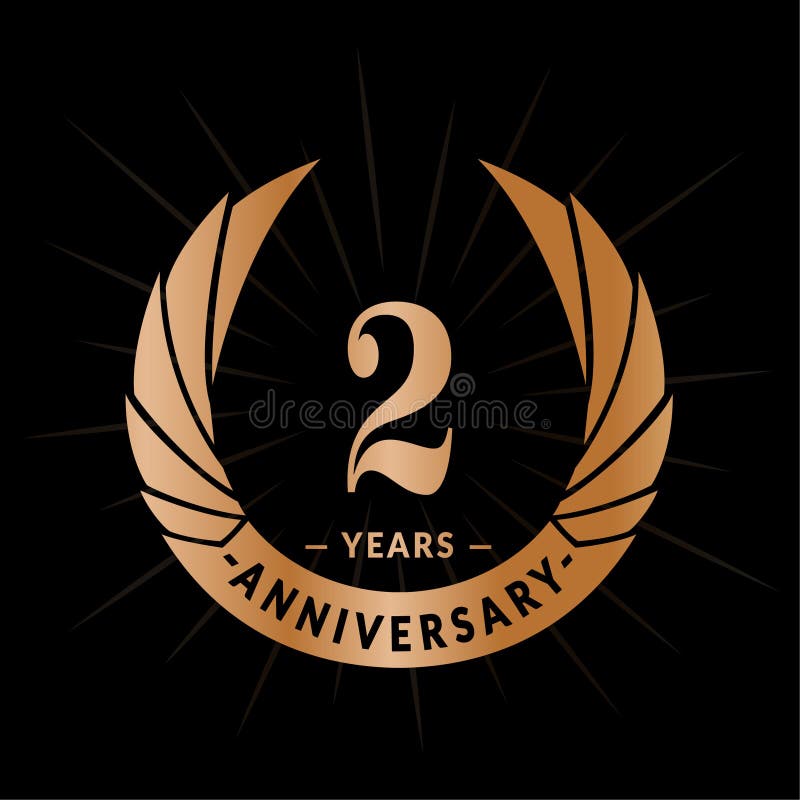 2 Years Anniversary Design Template. Elegant Anniversary Logo Design ...
