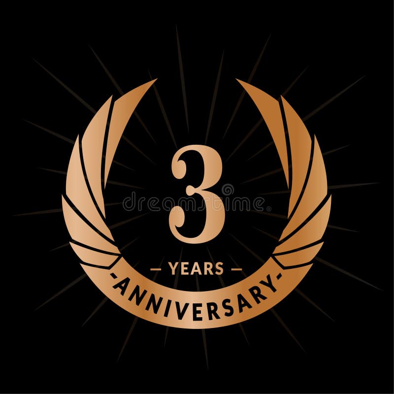 3 Years Anniversary Design Template. Elegant Anniversary Logo Design ...