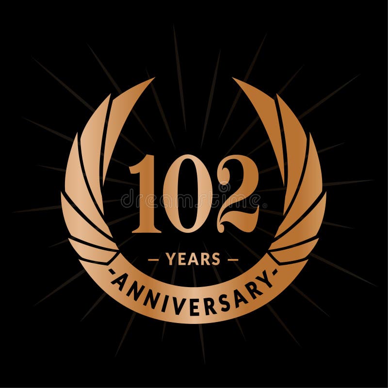 102 Years Anniversary Design Template. Elegant Anniversary Logo Design ...