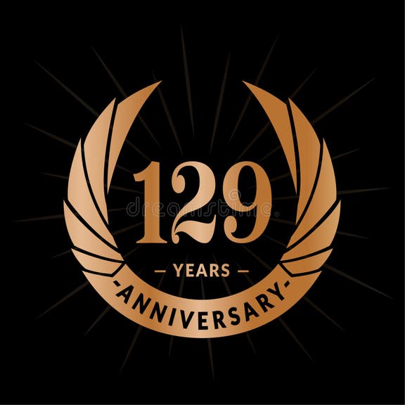 129 Years Anniversary Design Template. Elegant Anniversary Logo Design ...