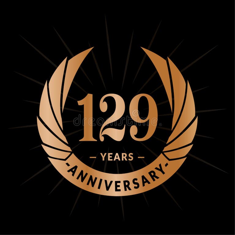 129 Years Anniversary Design Template. Elegant Anniversary Logo Design ...