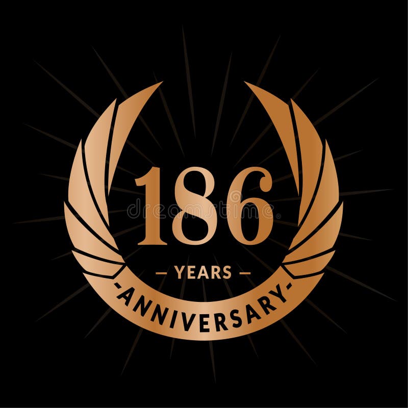 186 Years Anniversary Design Template. Elegant Anniversary Logo Design ...