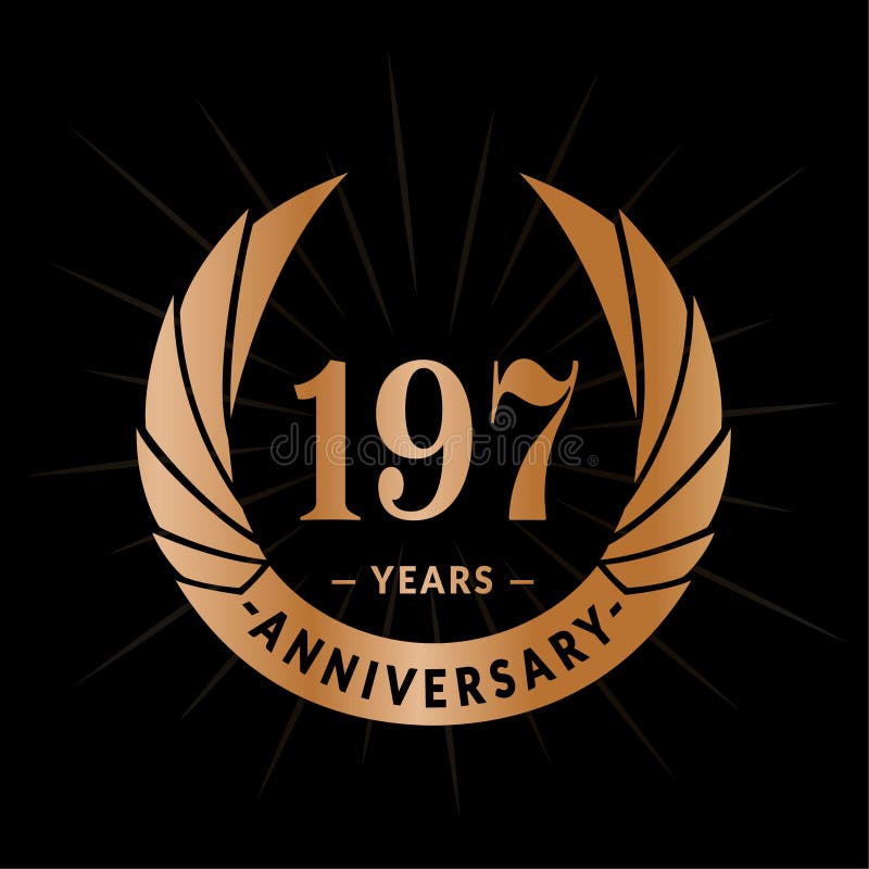 197 Years Anniversary Design Template. Elegant Anniversary Logo Design ...