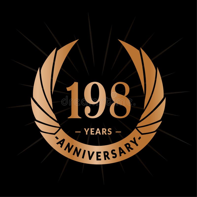198 Years Anniversary Design Template. Elegant Anniversary Logo Design ...