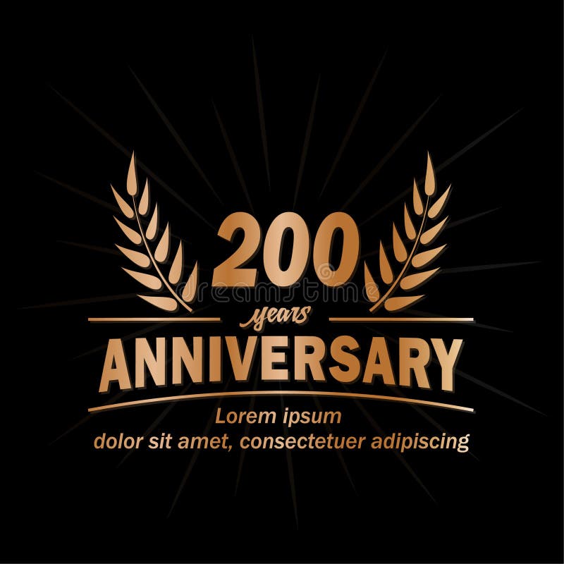 200th Anniversary Design Template. 200th Years Vector and Illustration ...