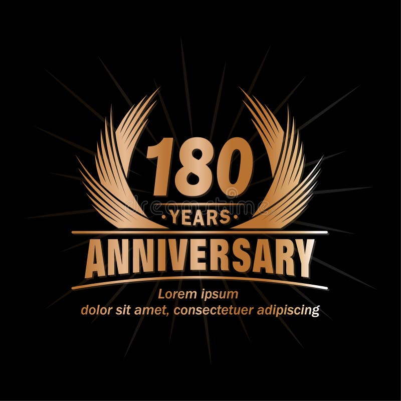 180 Years Anniversary. Elegant Anniversary Design. 180th Years Logo ...