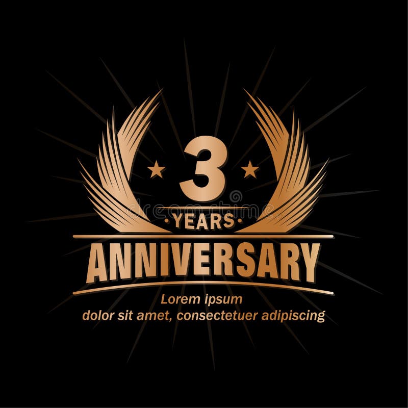 3 Years Anniversary. Elegant Anniversary Design. 3rd Years Logo. Stock ...