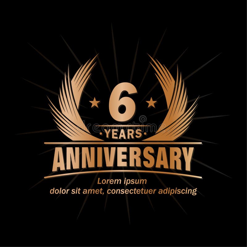 6 Years Anniversary. Elegant Anniversary Design. 6th Years Logo. Stock ...