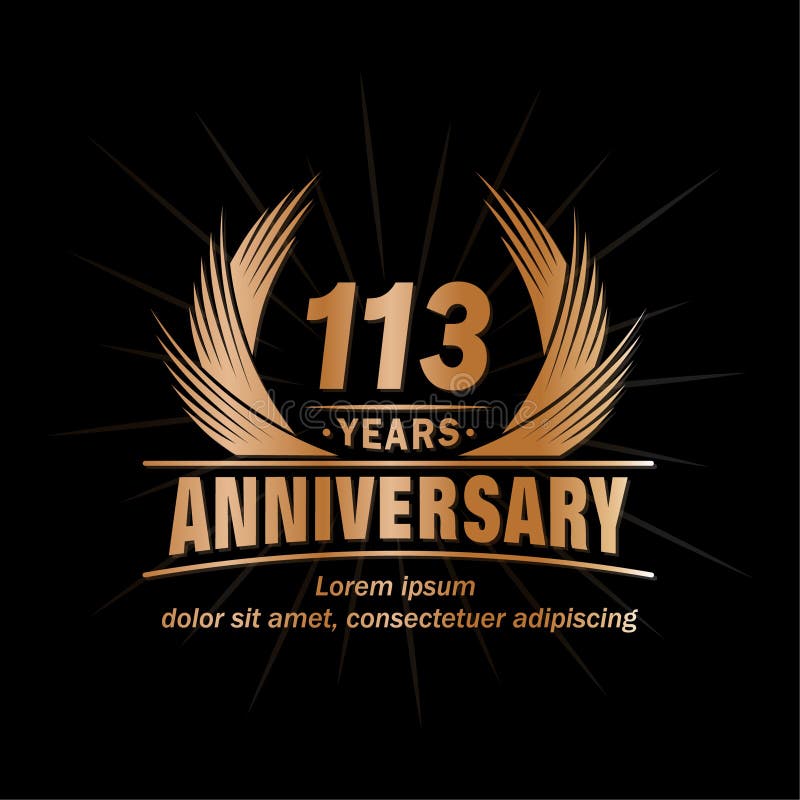 113 Years Anniversary. Elegant Anniversary Design. 113rd Years Logo ...