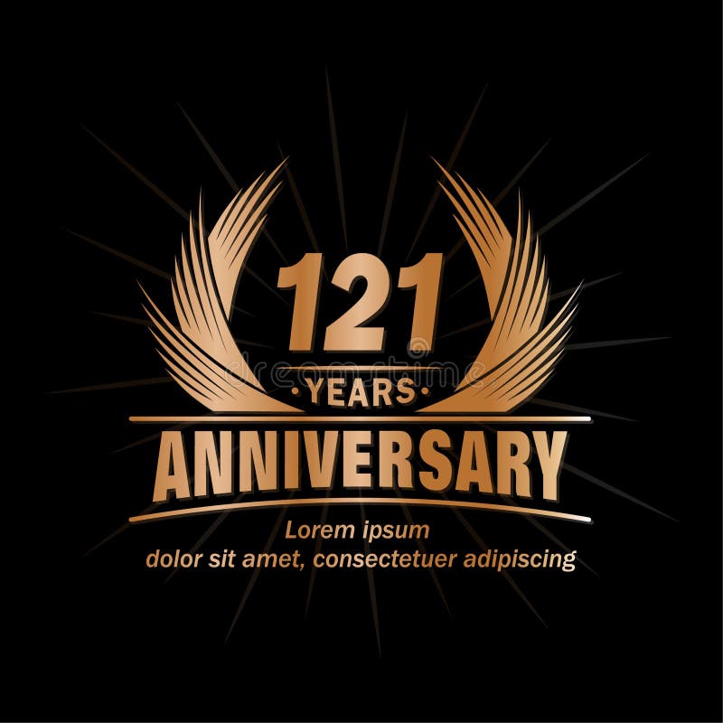 121 Years Anniversary. Elegant Anniversary Design. 121st Years Logo ...