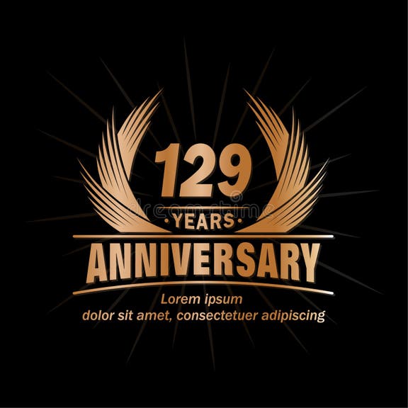 129 Years Anniversary. Elegant Anniversary Design. 129th Years Logo ...